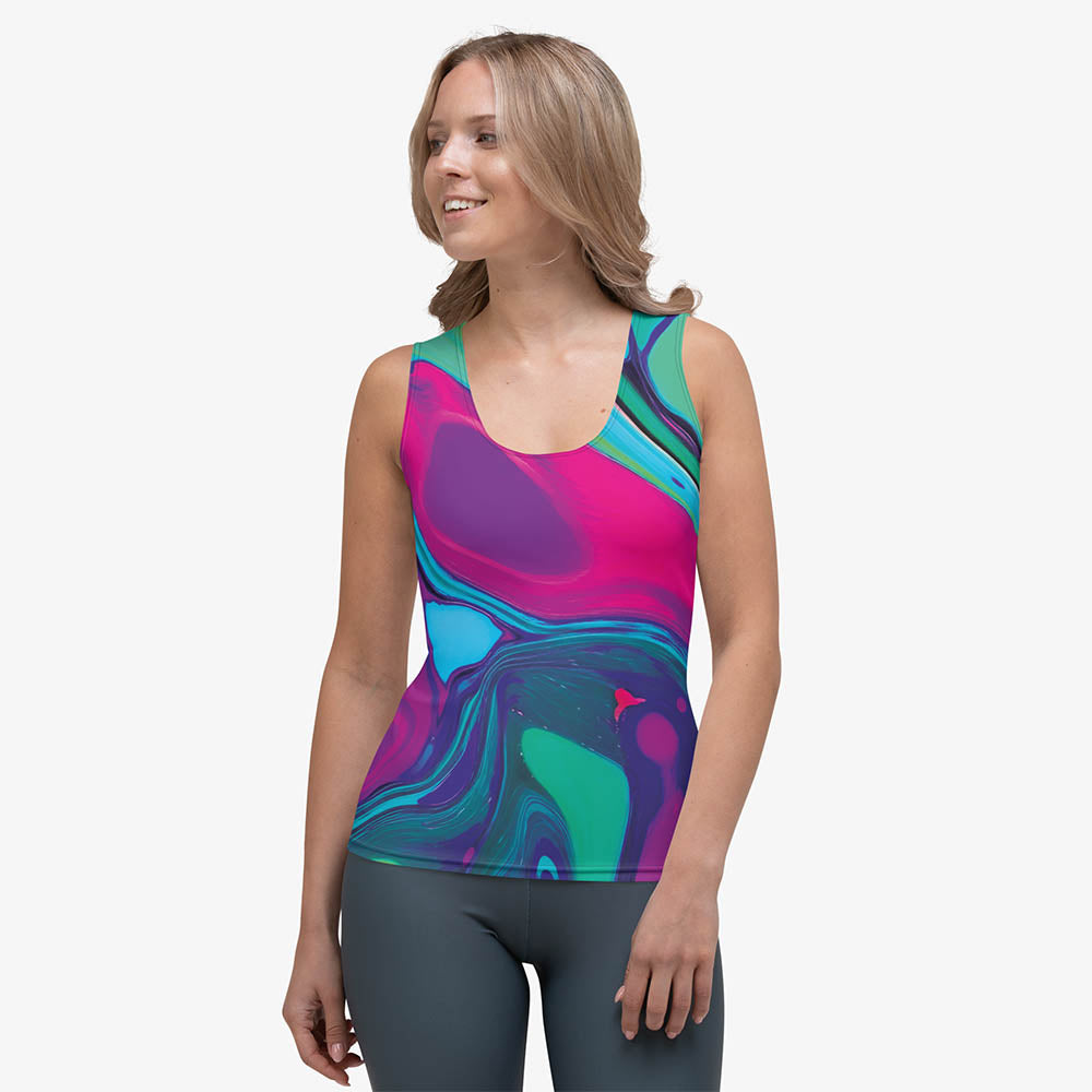 Printed Flex Vest "Funky Lava" Green/Magenta – Loony Legs